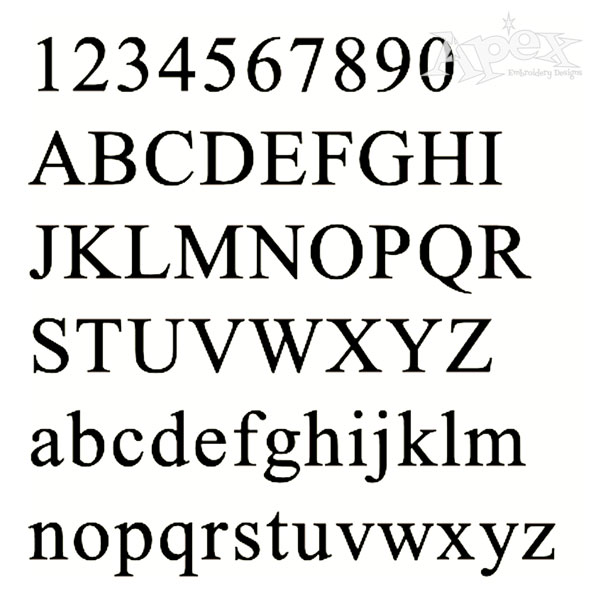 Times Running Stitch Embroidery Font | Apex Embroidery Designs ...