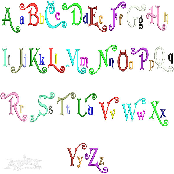 Tinker Bell Machine Embroidery Font by Apex