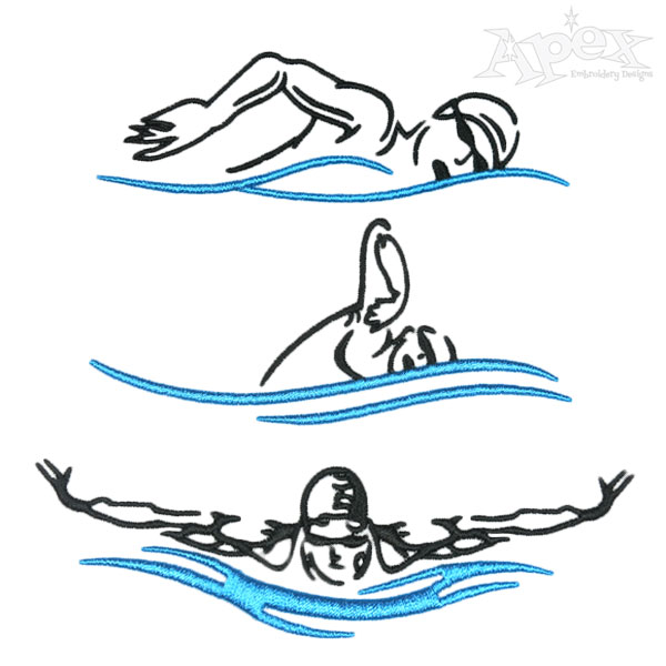 USA Swimming Embroidery Design | Apex Monogram Designs & Fonts