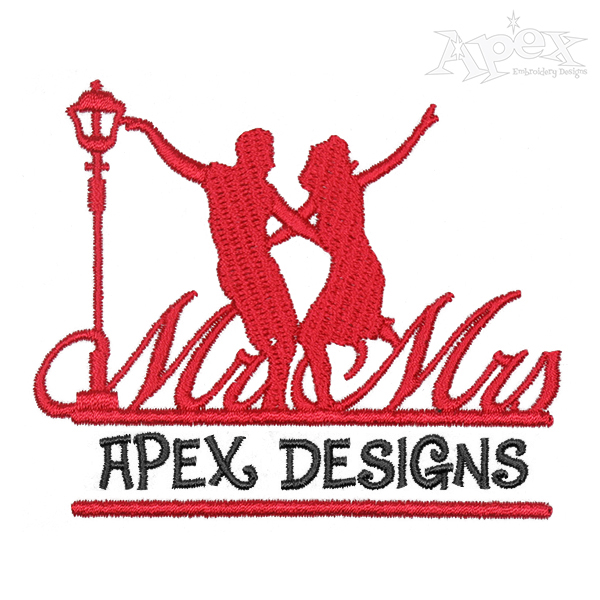 Dancing Wedding Couple Frame Machine Embroidery | Apex