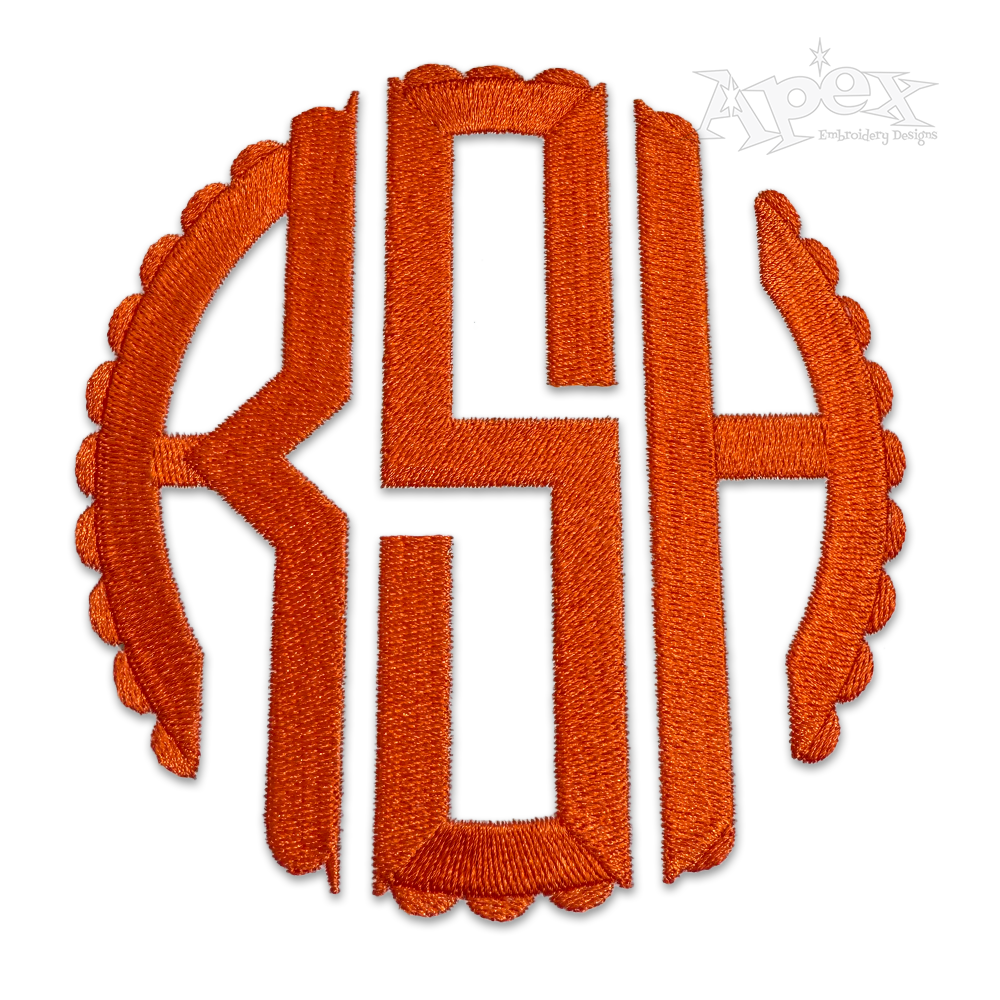 Circle Monogram Embroidery Font Free Photographs Scallop Circle