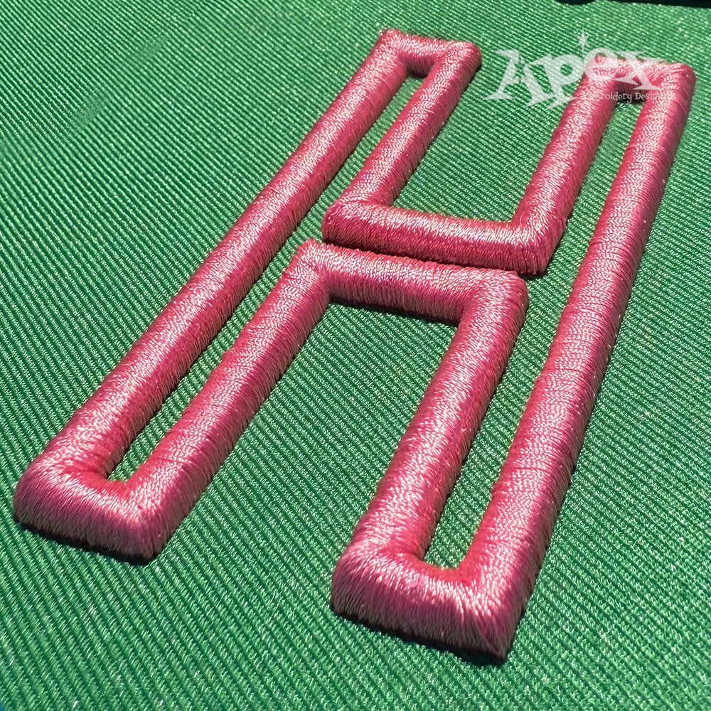 Double Line Outline 3D Puff Machine Embroidery Font by Apex