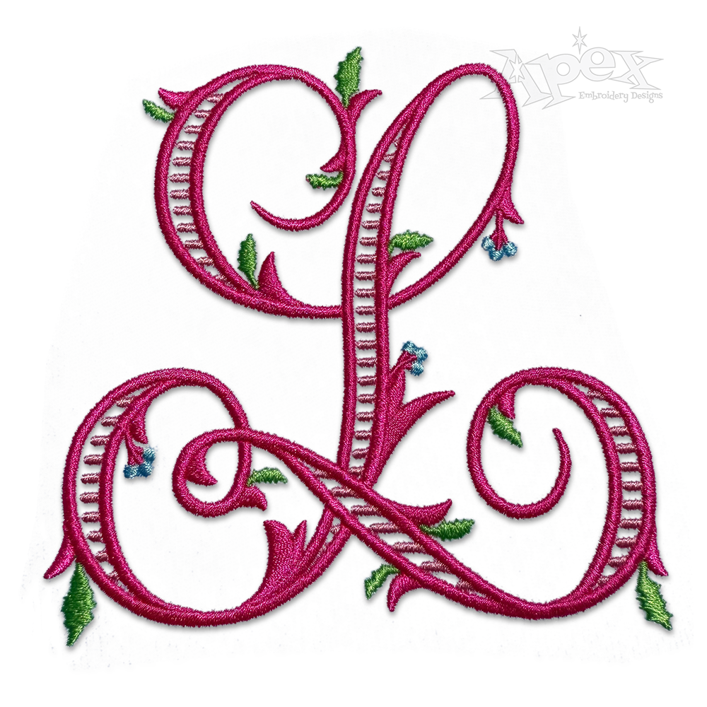 Holly Berries Ribbed Script Machine Embroidery Font - Apex