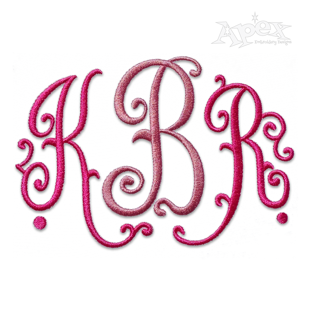 Round Circular Modern Monogram Machine Embroidery Font by Apex
