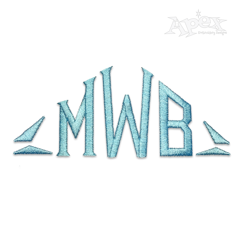 Triangle Monogramming Machine Embroidery Fonts by Apex