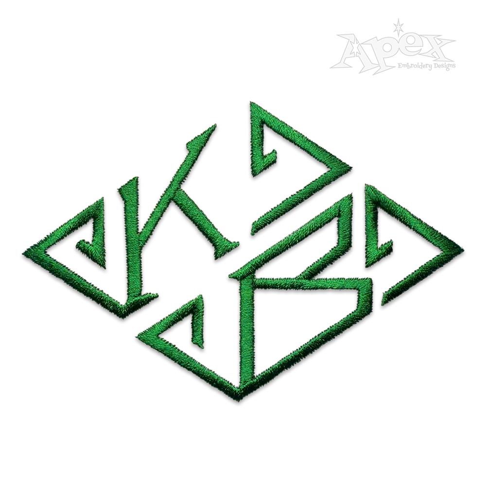 Marvin Rhombus Monogram Machine Embroidery Font by Apex