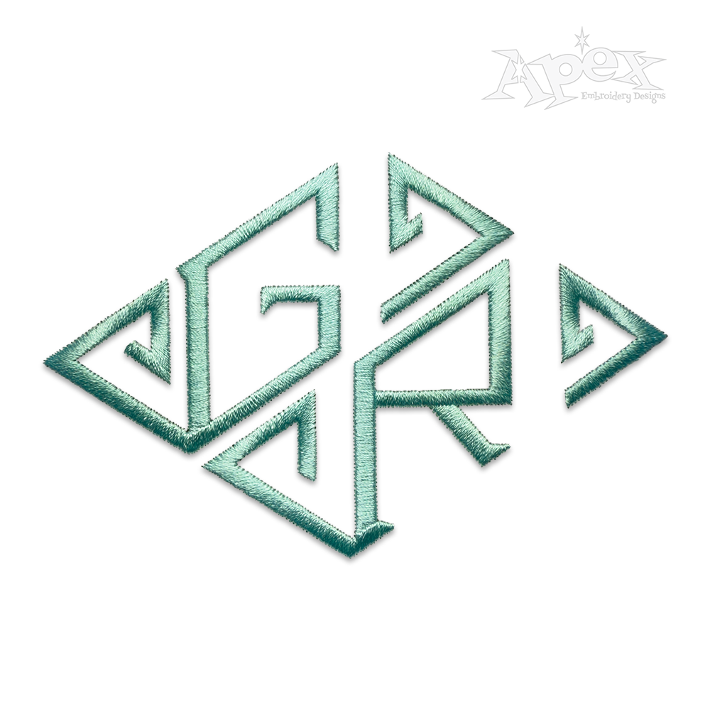Marvin Rhombus Monogram Machine Embroidery Font by Apex