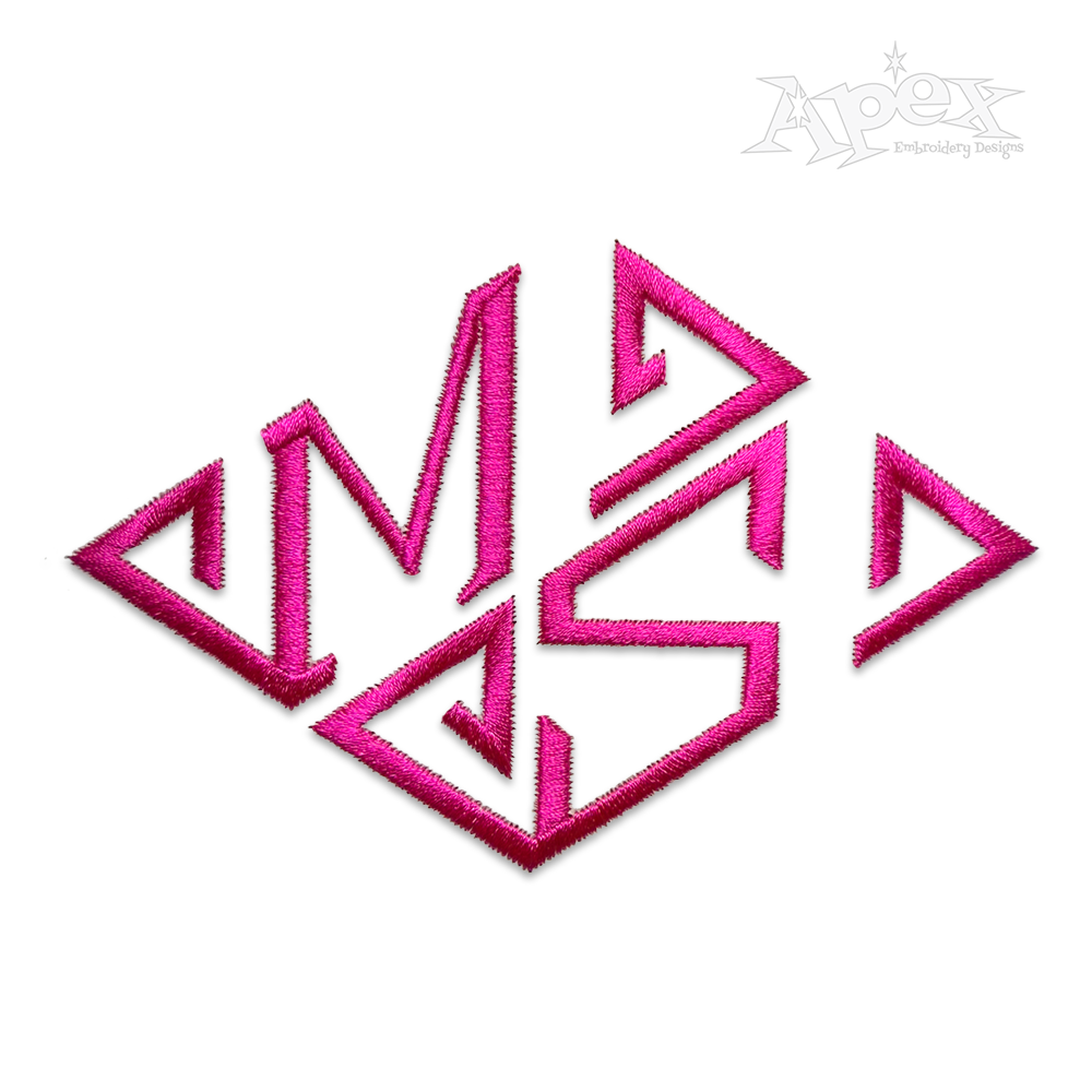 Marvin Rhombus Monogram Machine Embroidery Font by Apex