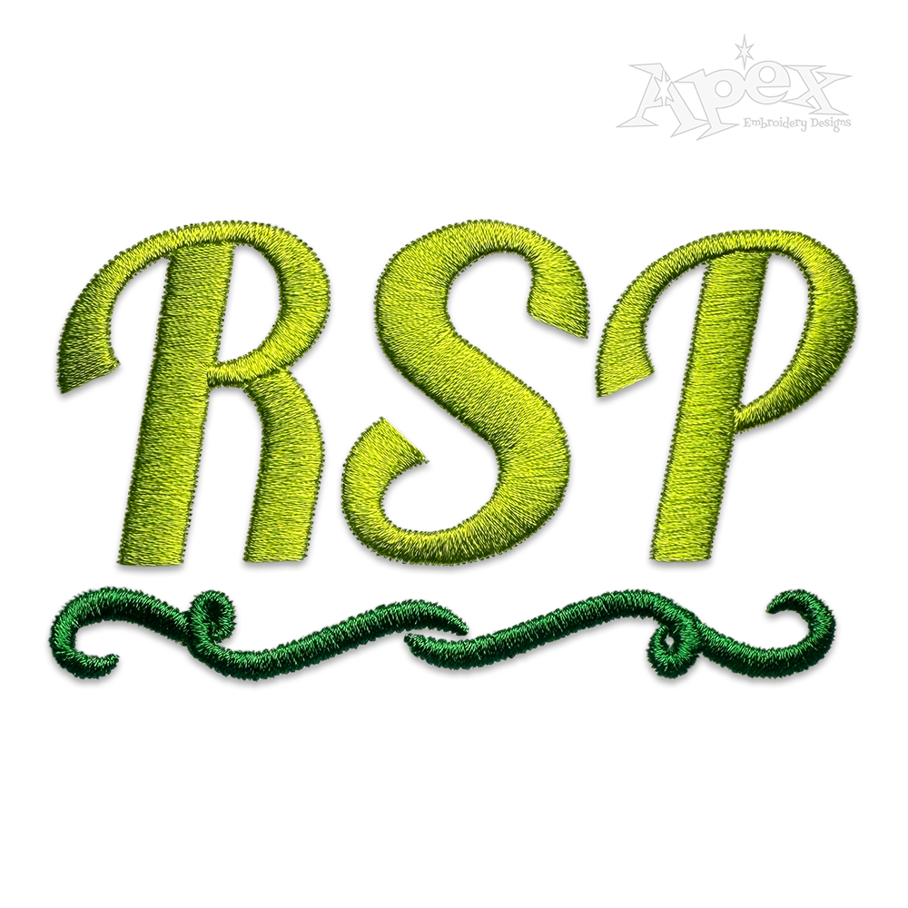 Mya Script Shadow Machine Embroidery Font Digitized by Apex