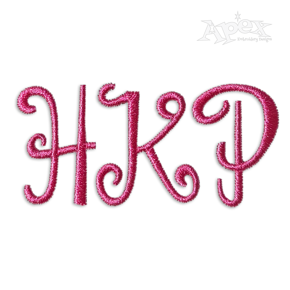 Regal Curlz Machine Embroidery Fonts by Apex