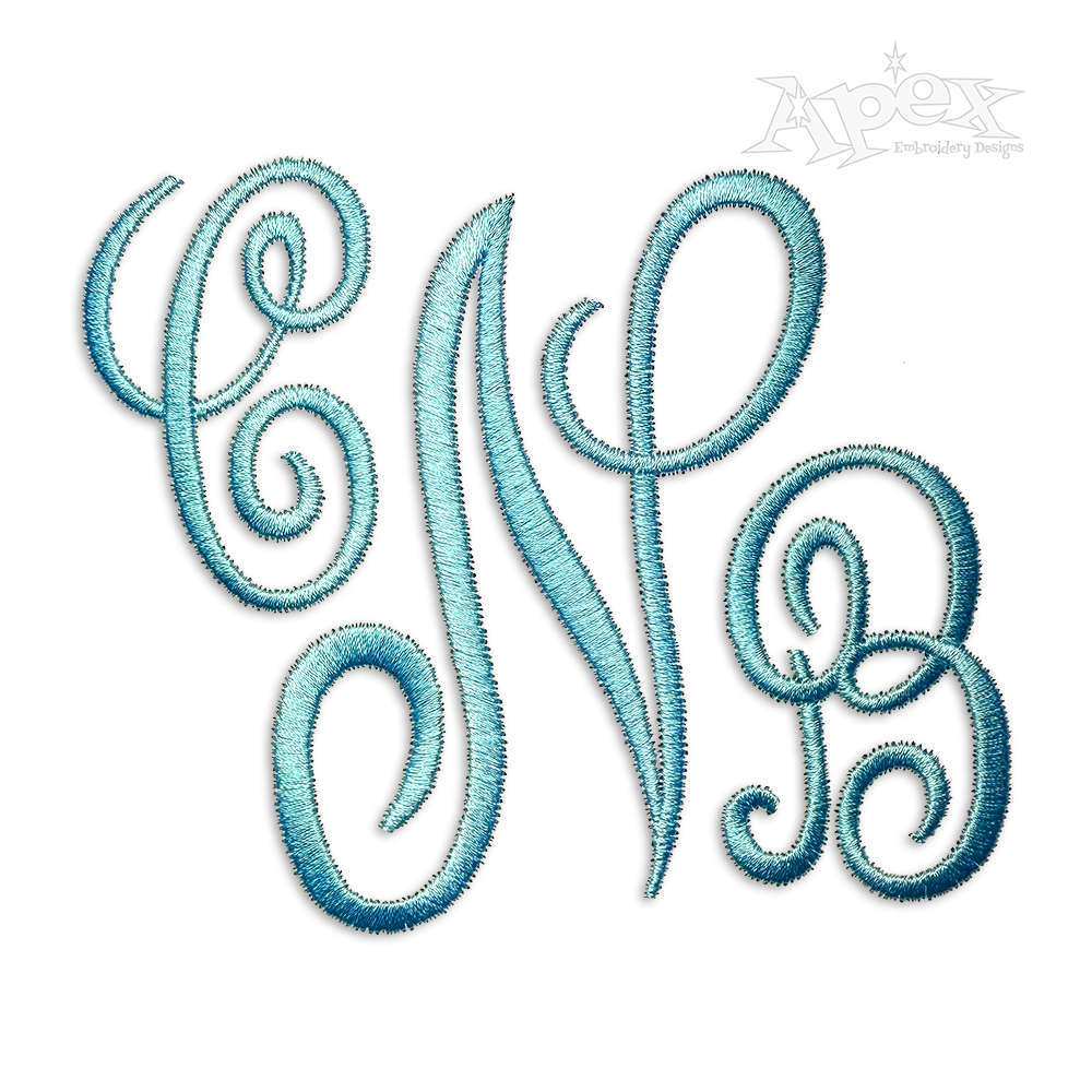 Cayman Curlz Machine Embroidery Font by Apex Designs