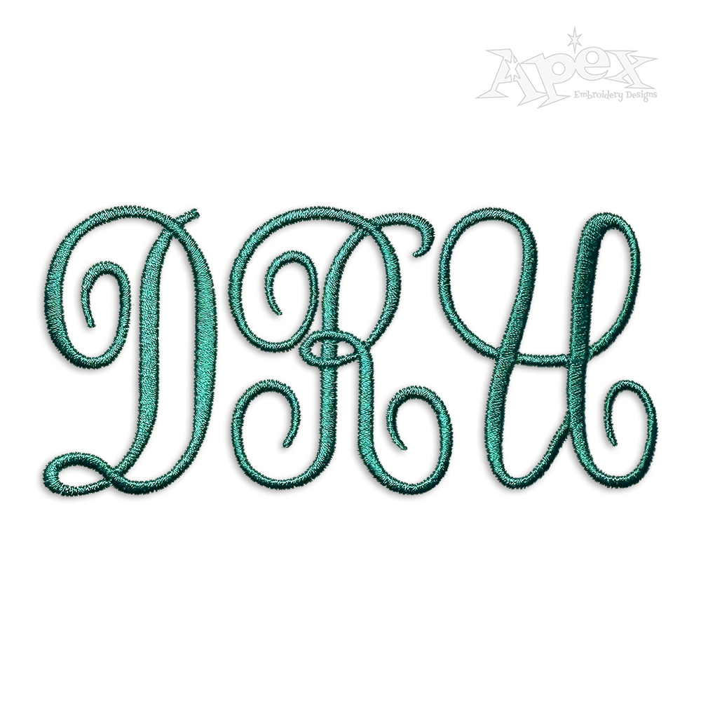 Cayman Curlz Machine Embroidery Font by Apex Designs