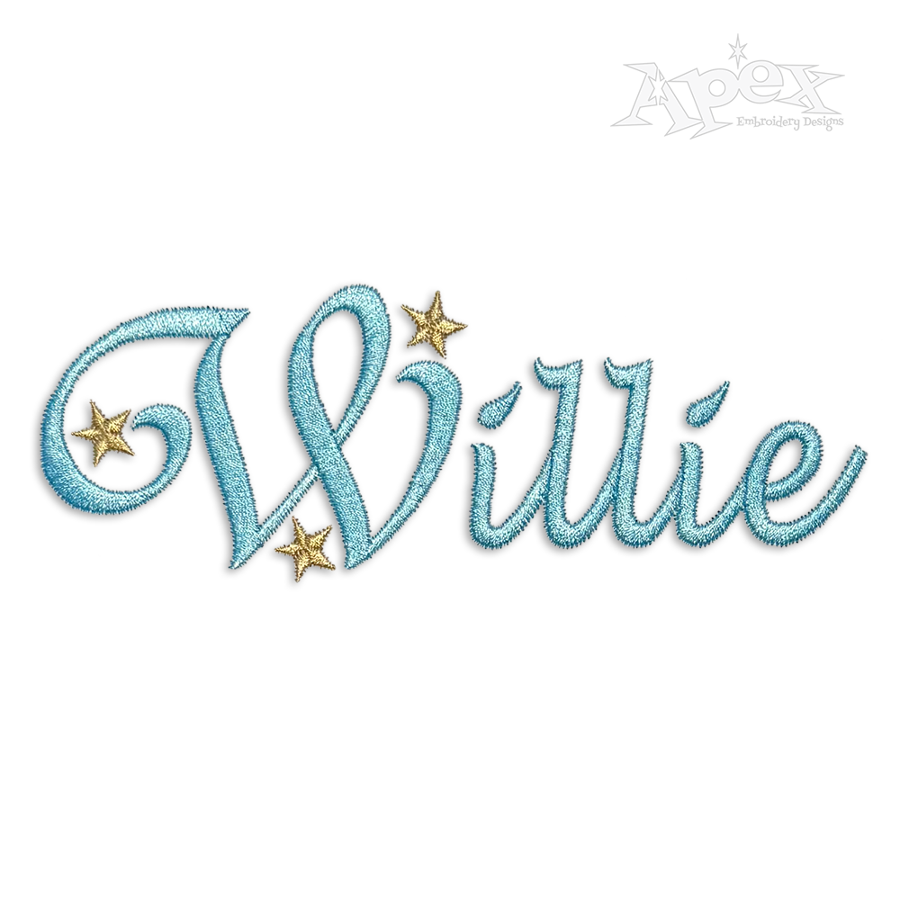 Stars Script Alphabet Letters Machine Embroidery Font by Apex