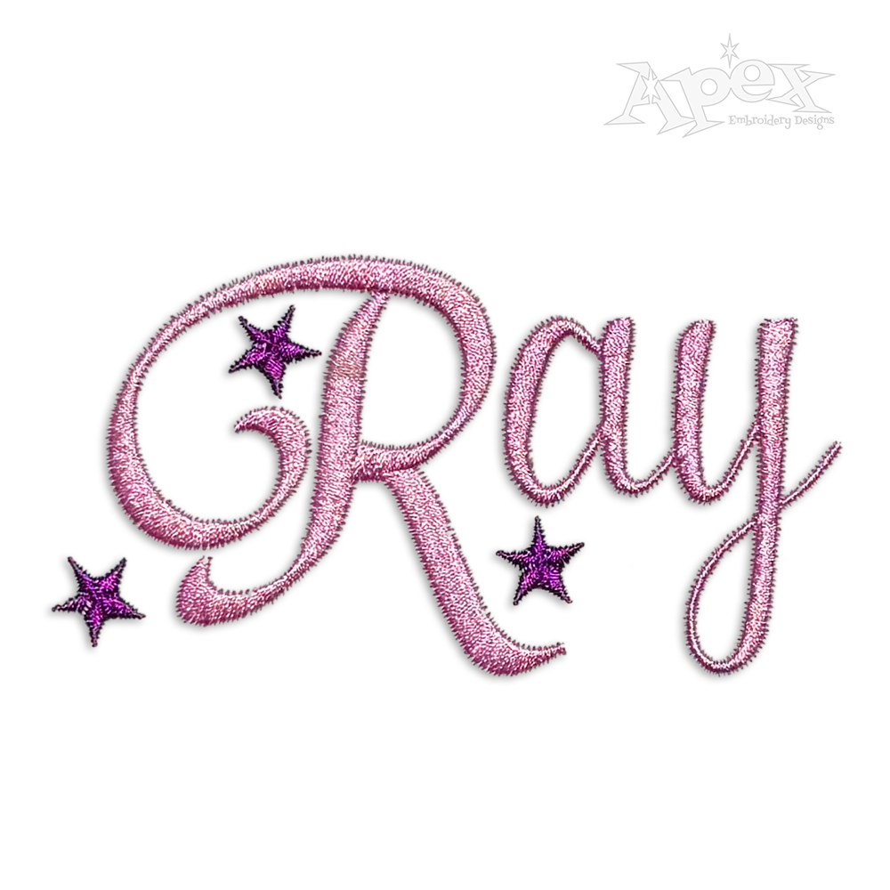Stars Script Alphabet Letters Machine Embroidery Font by Apex