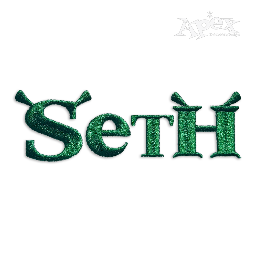 Shrek Alphabet Letters Machine Embroidery Font - Apex