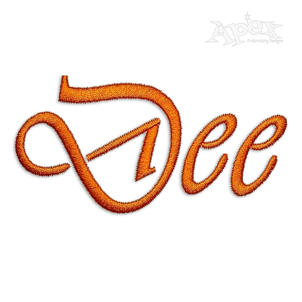 Modern Calligraphy Machine Embroidery Font by Apex