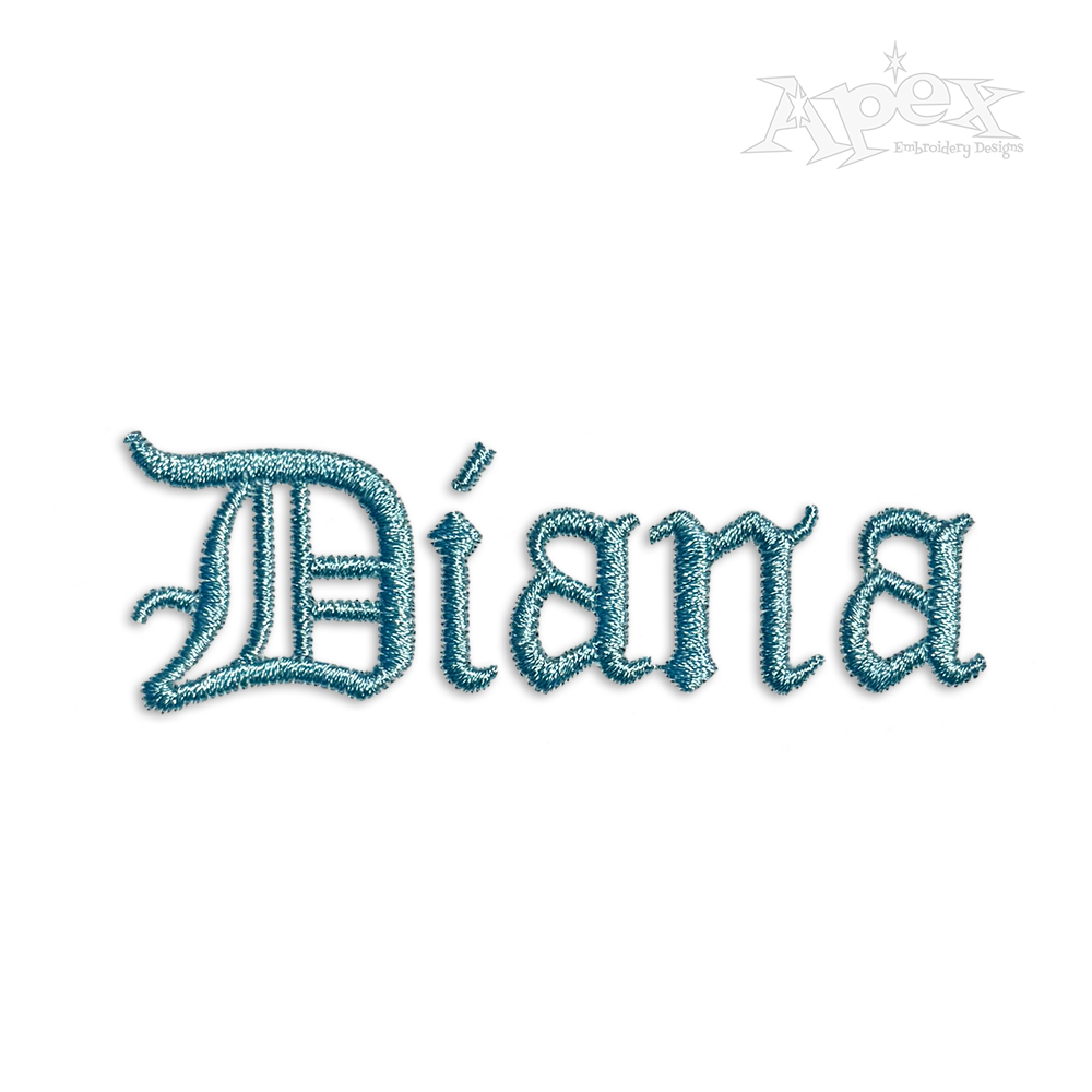 Gothic Small Machine Embroidery Fonts by Apex