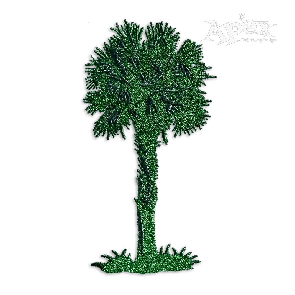 Palmetto Palm Tree Machine Embroidery Design by Apex
