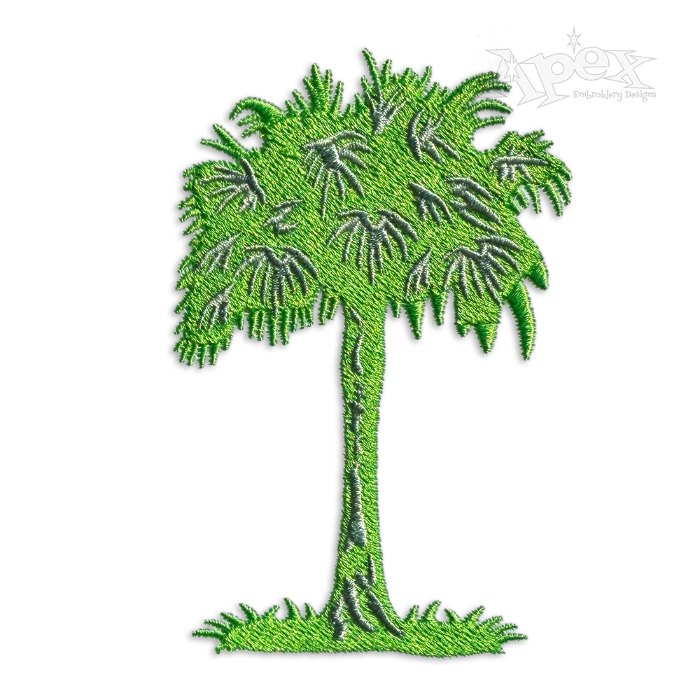 Palmetto Palm Tree Machine Embroidery Design by Apex