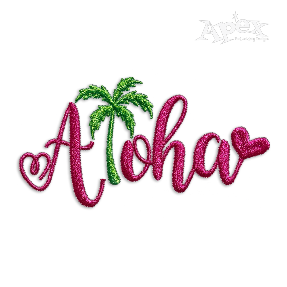 Hawaii Aloha Mahalo Beach Embroidery Designs by Apex