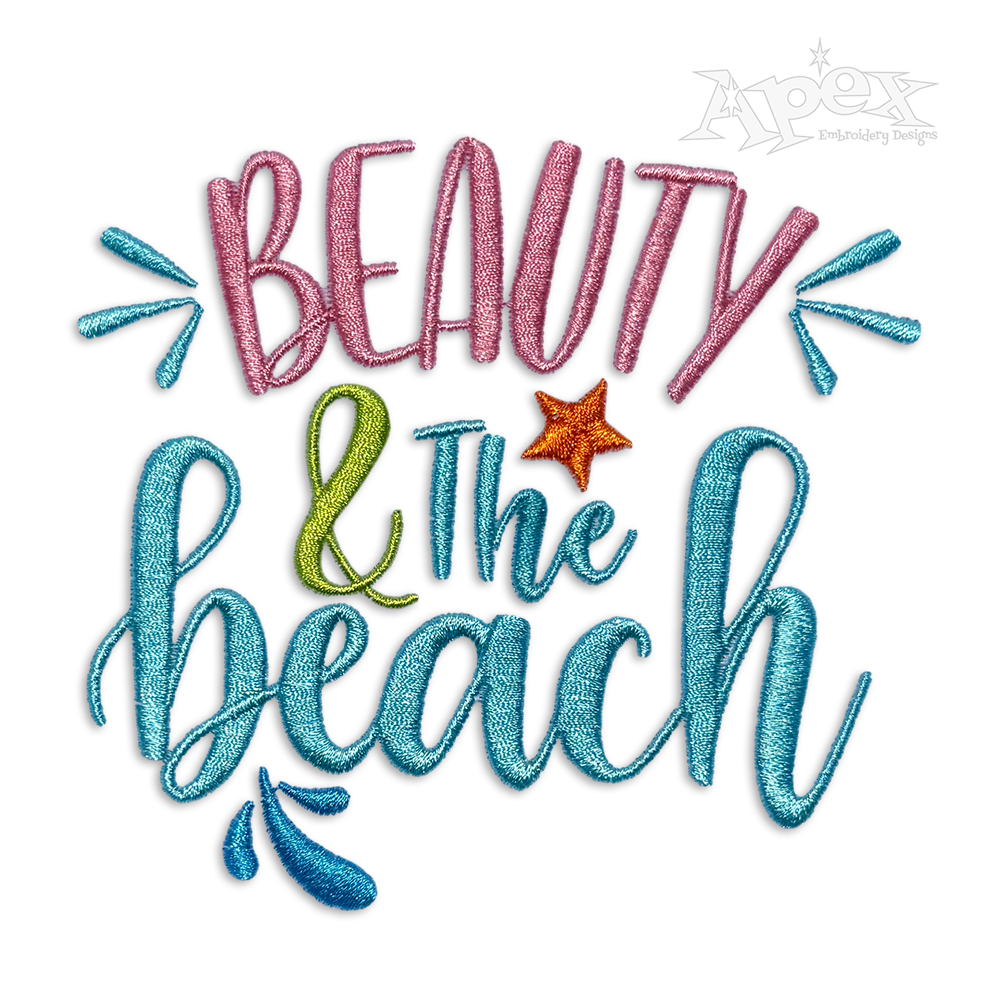 Beach Word Art Pack Ocean Sea Embroidery by Apex
