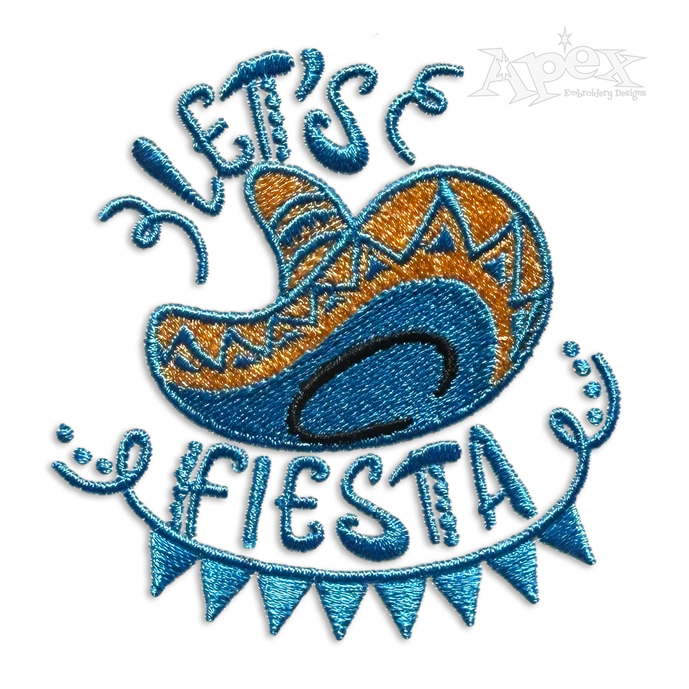 Let's Fiesta Mexico Party Machine Embroidery Design