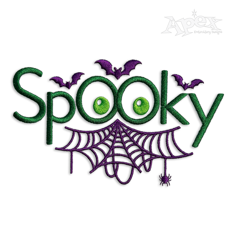 Halloween Spooky Word Art Pack Machine Embroidery Designs by Apex