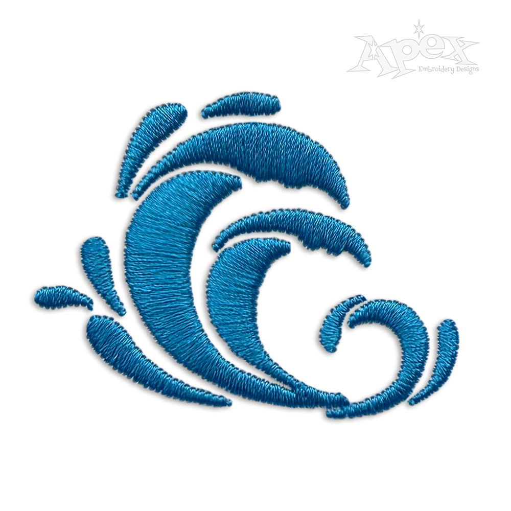 Sea Wave Ocean Machine Embroidery Design | Apex