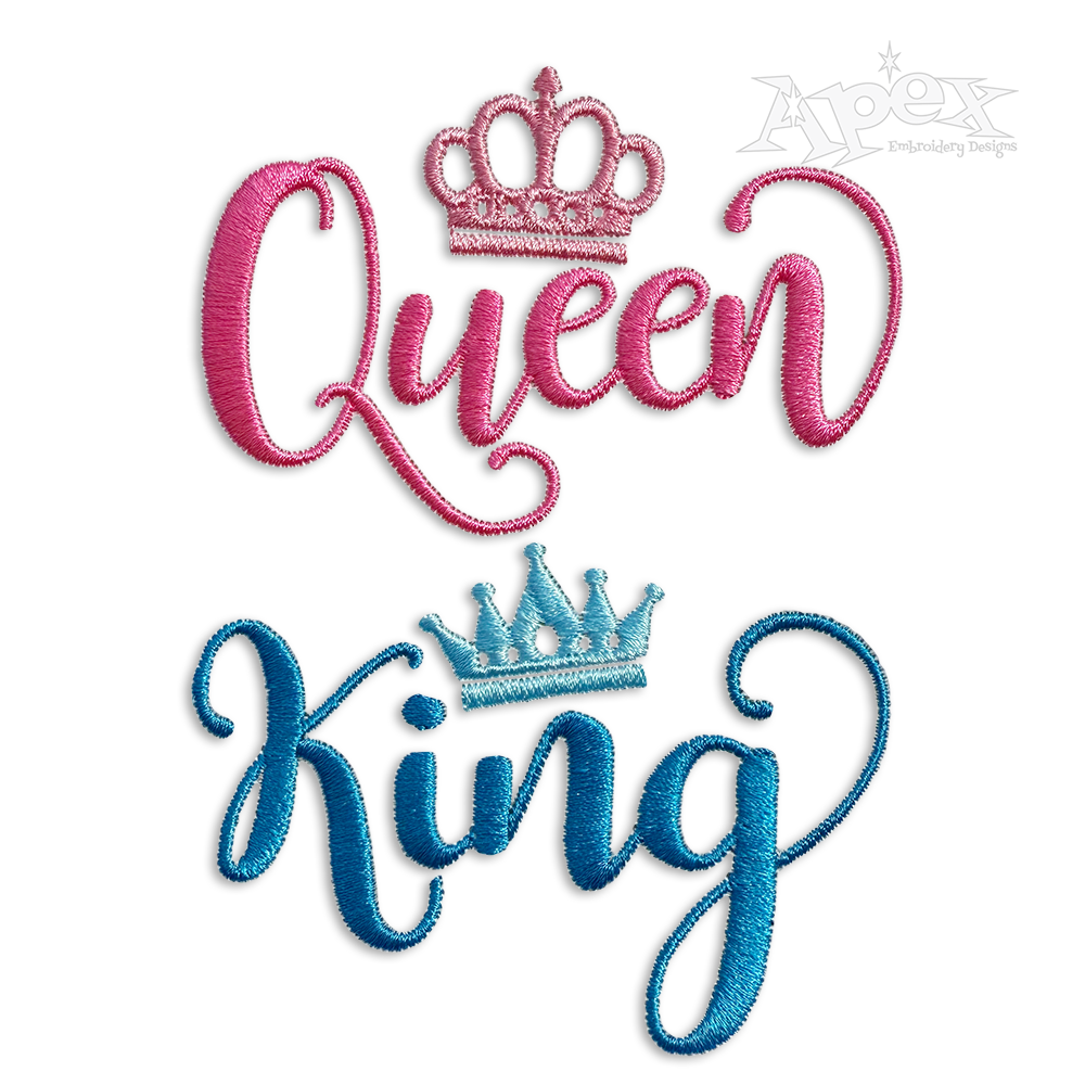 King and Queen Crown Machine Embroidery Designs Art