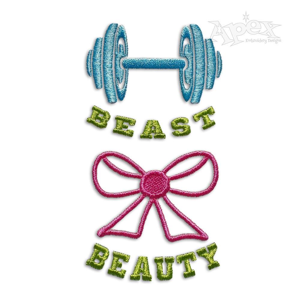 Beast Mode Weightlifting Weight Gym Embroidery Design