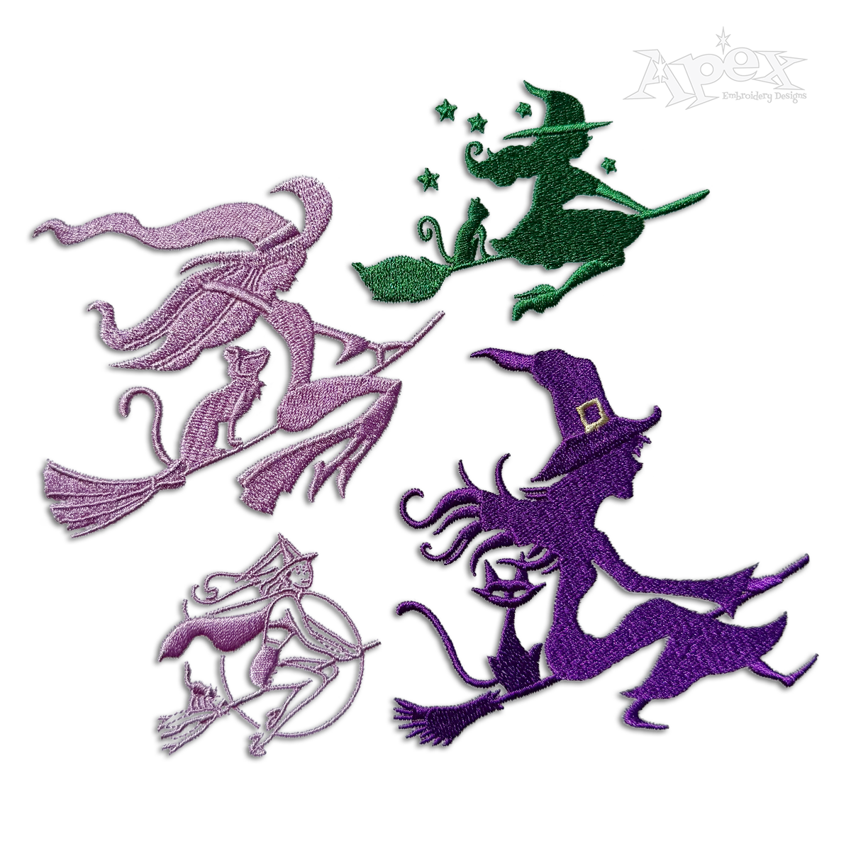Witch and Famous Halloween Machine Embroidery Design