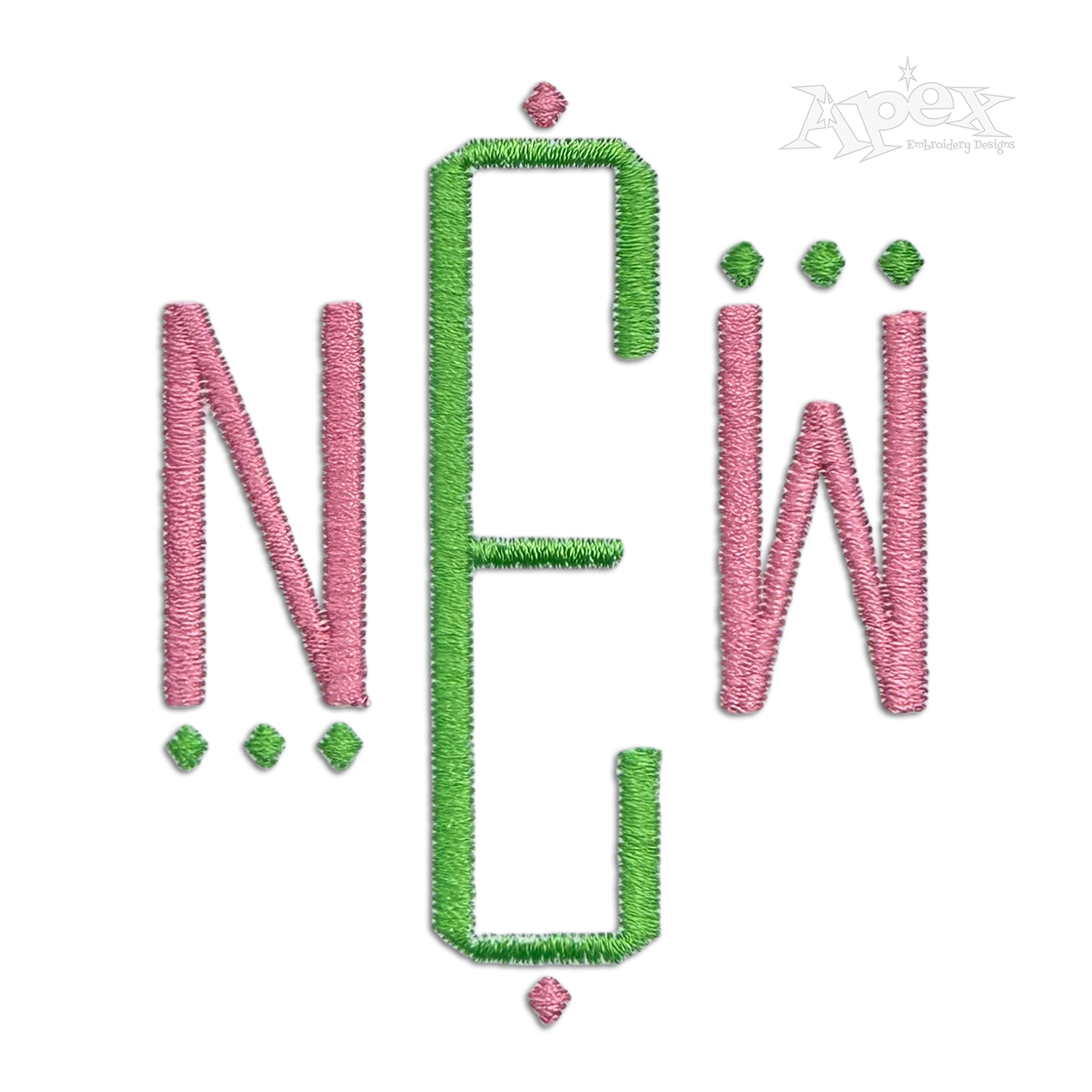 Maxwell Slim Block Machine Embroidery Font - Apex