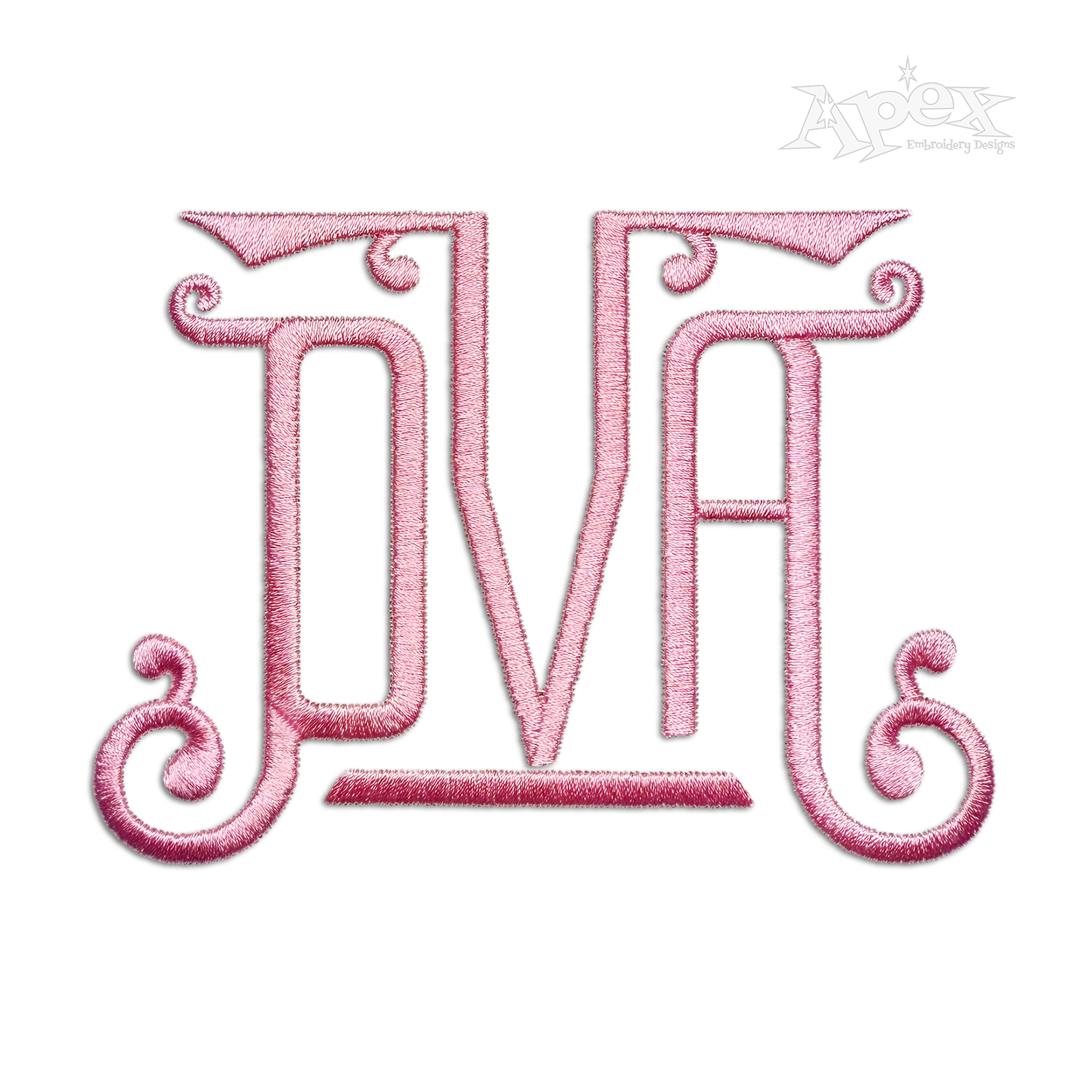Victoria Monogram Machine Embroidery Font - Apex