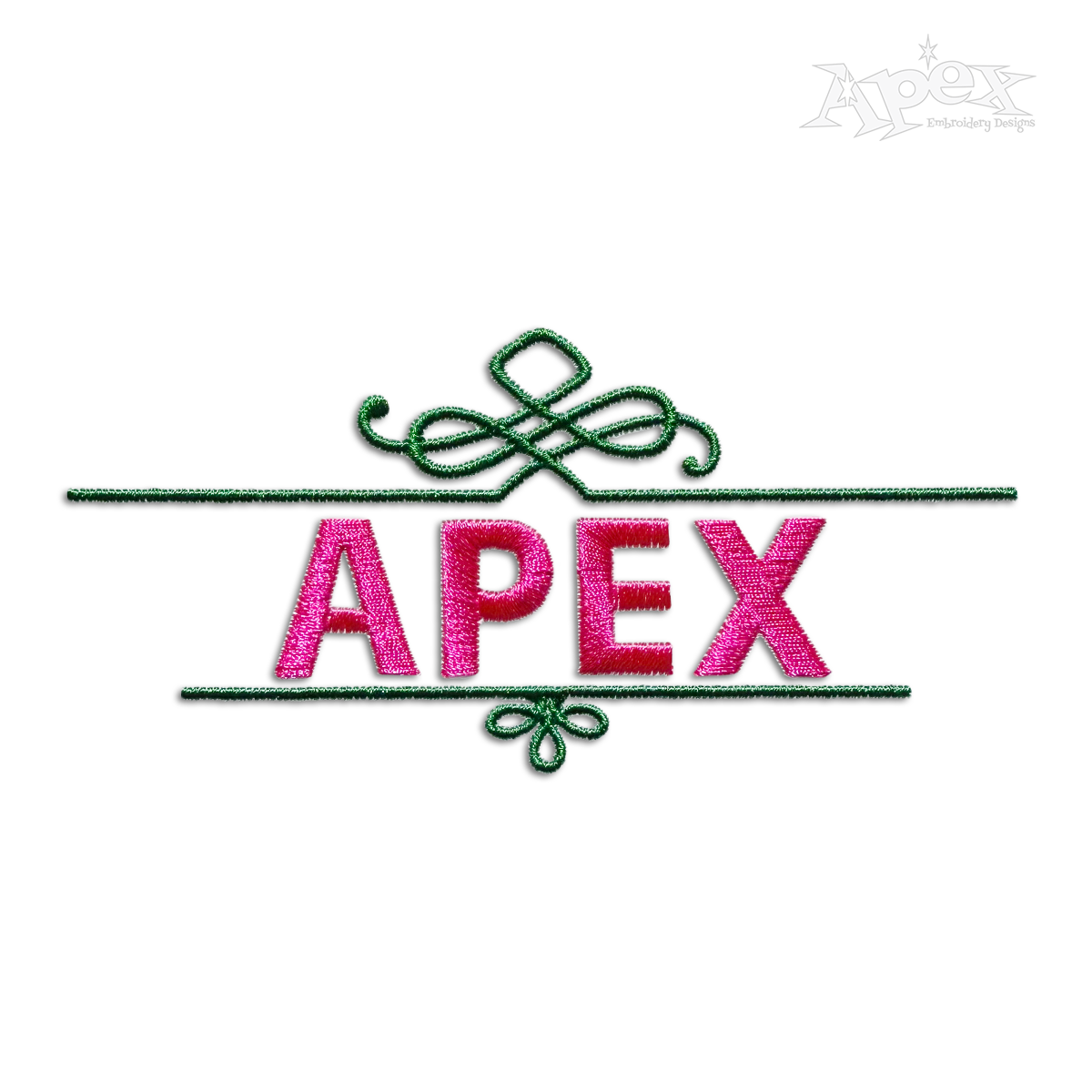 Calligraphic Machine Embroidery Frame Design by Apex