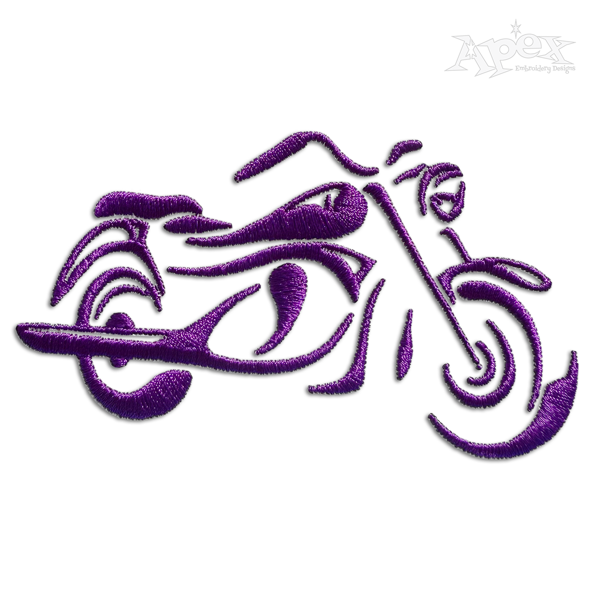 Motorcycle Outline Machine Embroidery Design by Apex