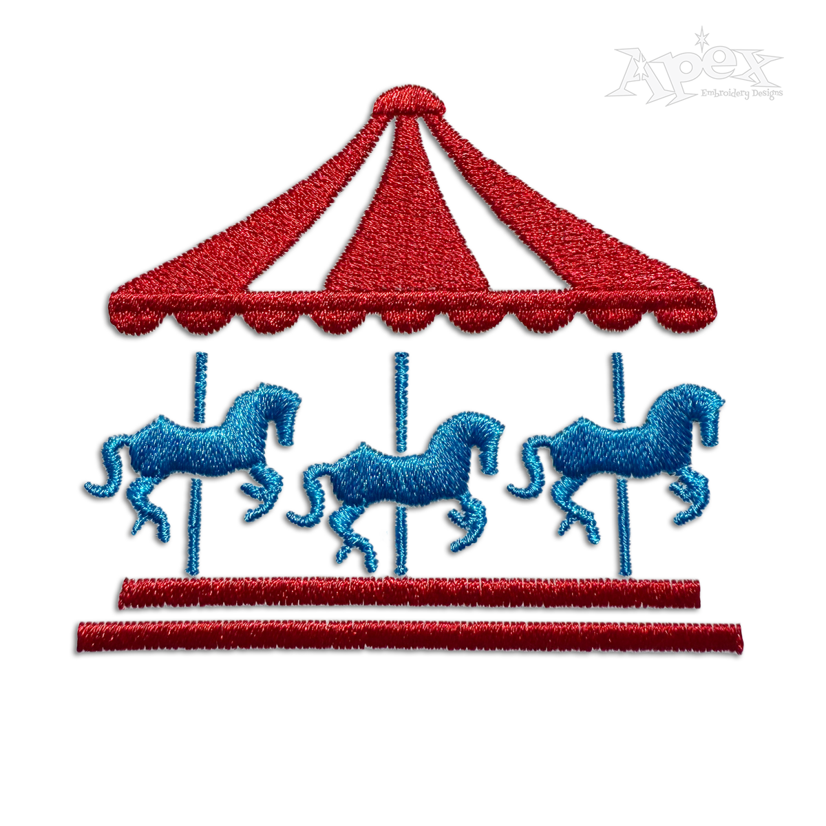 Circus Horse Carousel Ride Machine Embroidery Design by Apex