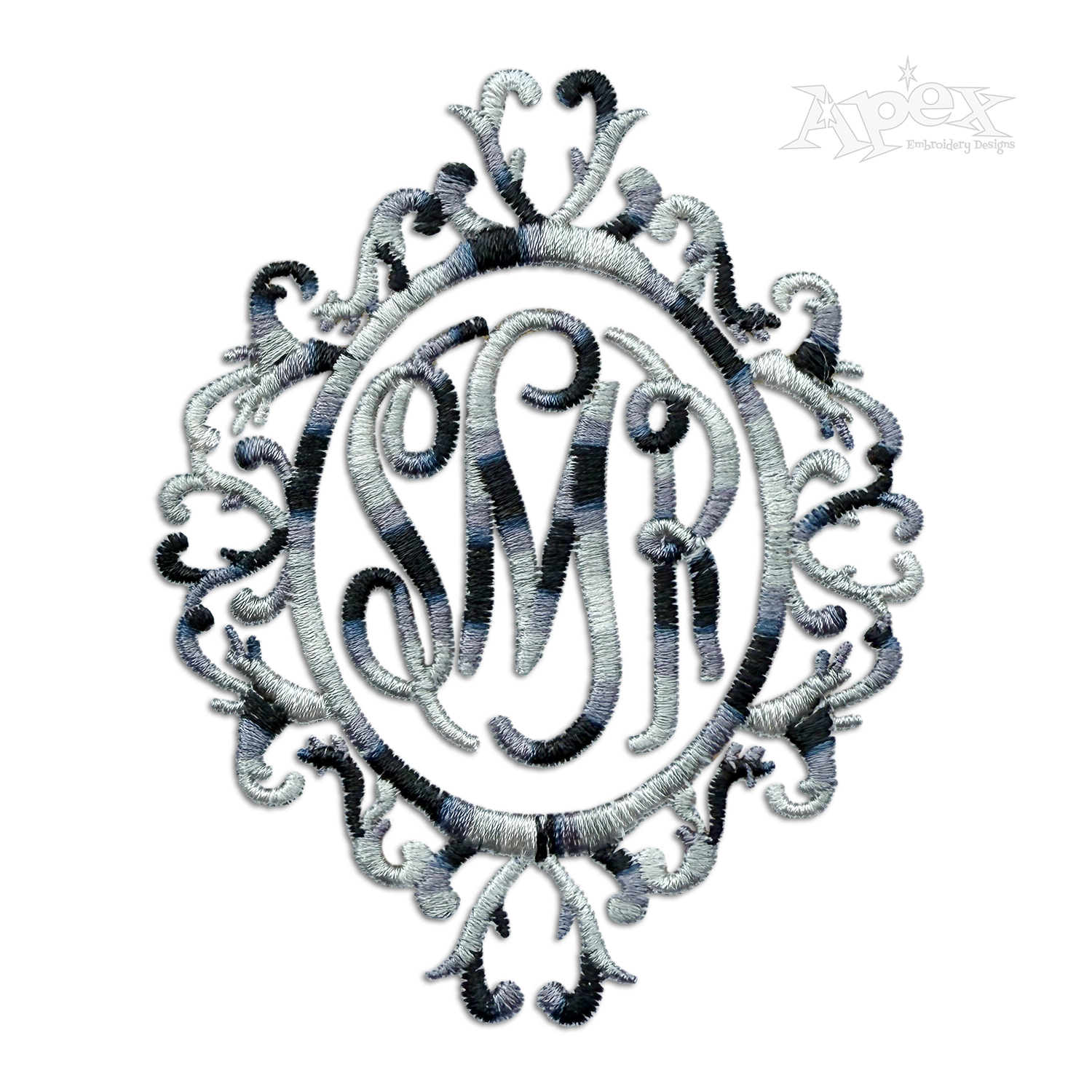 Elegant Wreath Monogram Embroidery Frame | Apex Monogram Designs & Fonts
