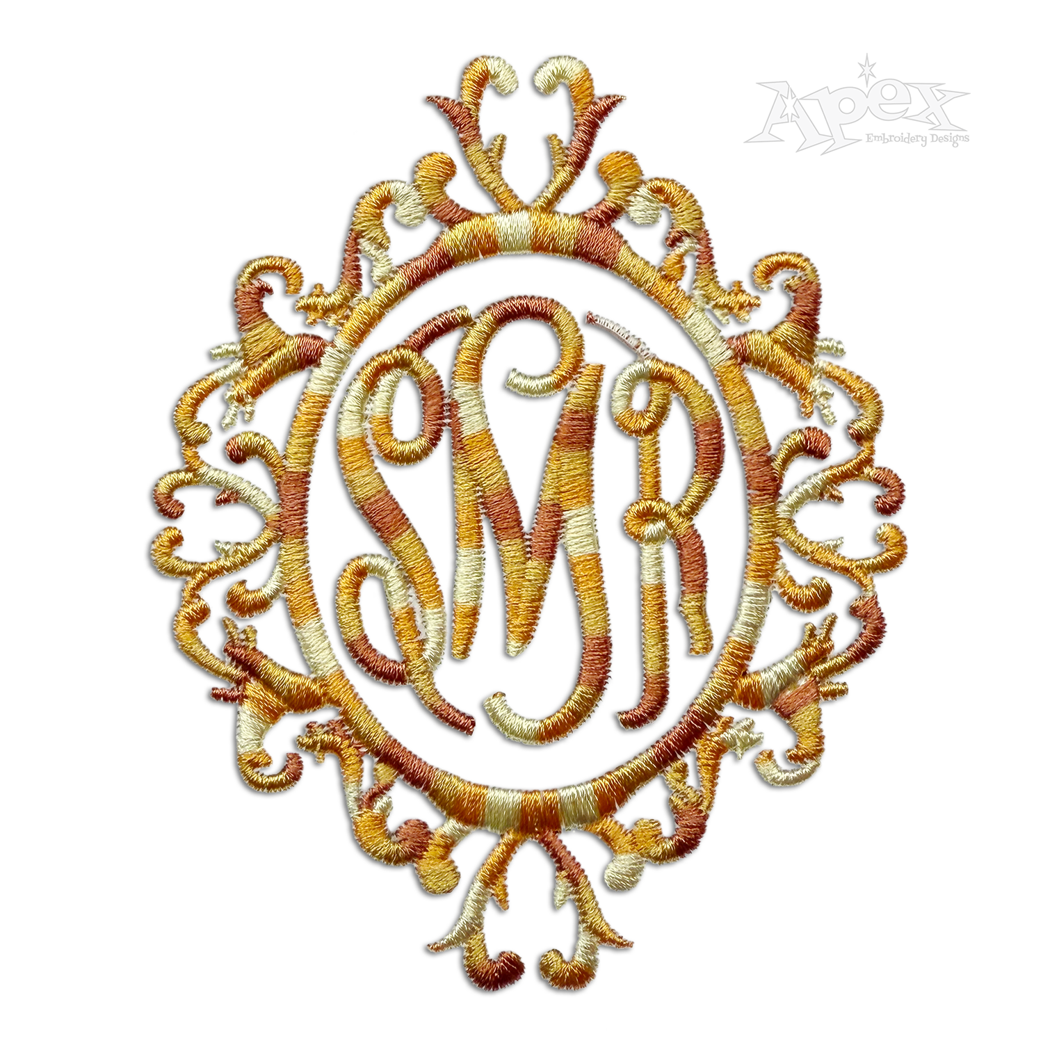 Elegant Wreath Monogram Embroidery Frame | Apex Monogram Designs & Fonts