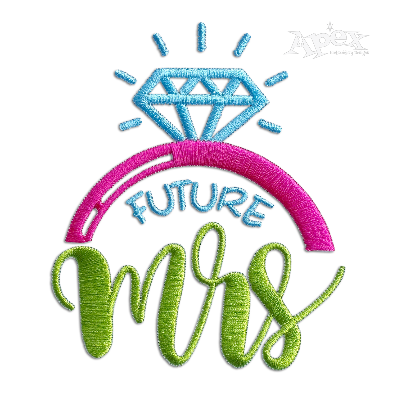 Future Mrs. Wedding Ring Machine Embroidery Design by Apex