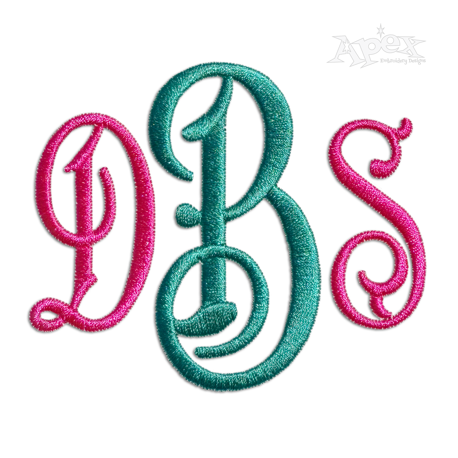 Carson English Monogram Machine Embroidery Font - Apex