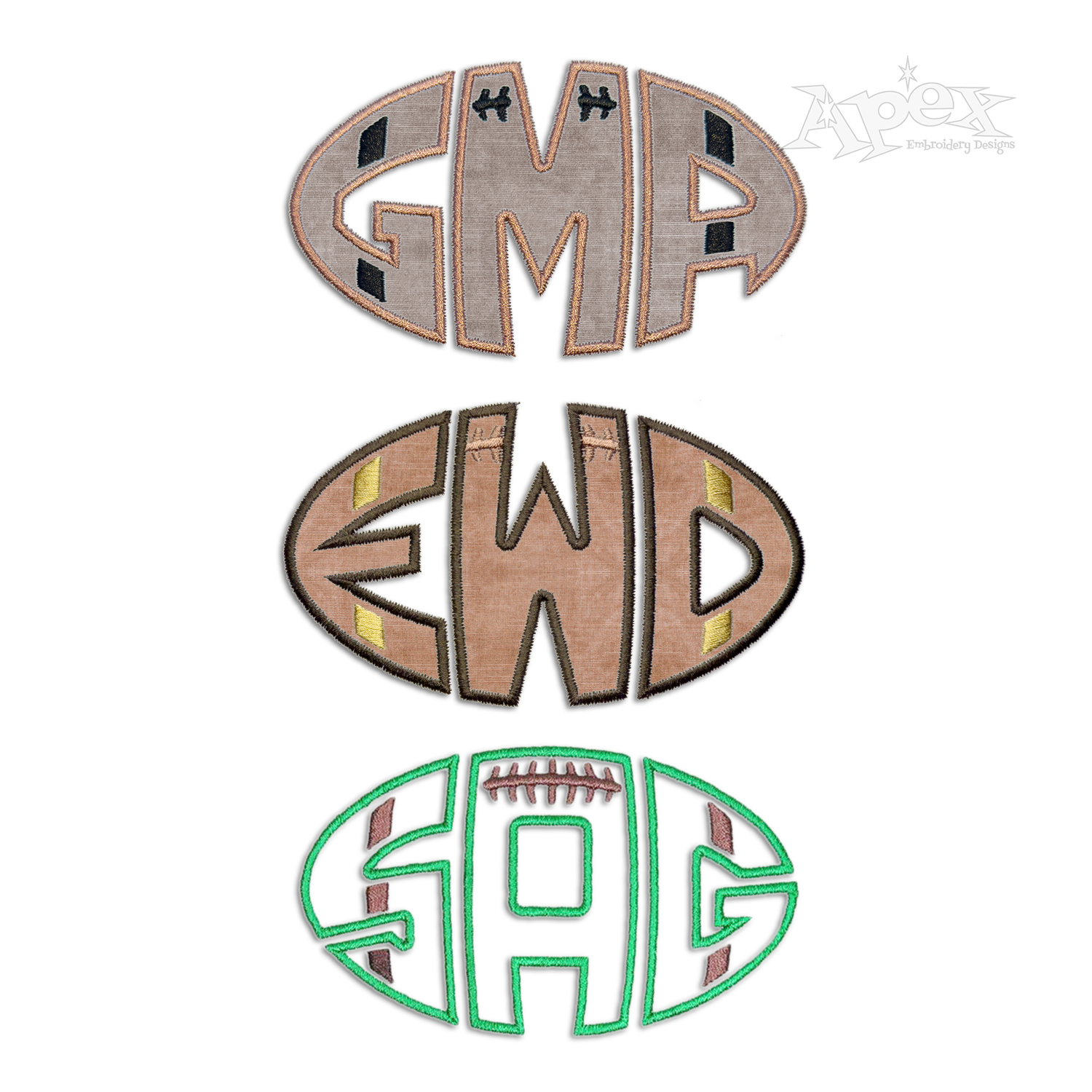 Machine Embroidery Monogram and Alphabet Fonts - Apex