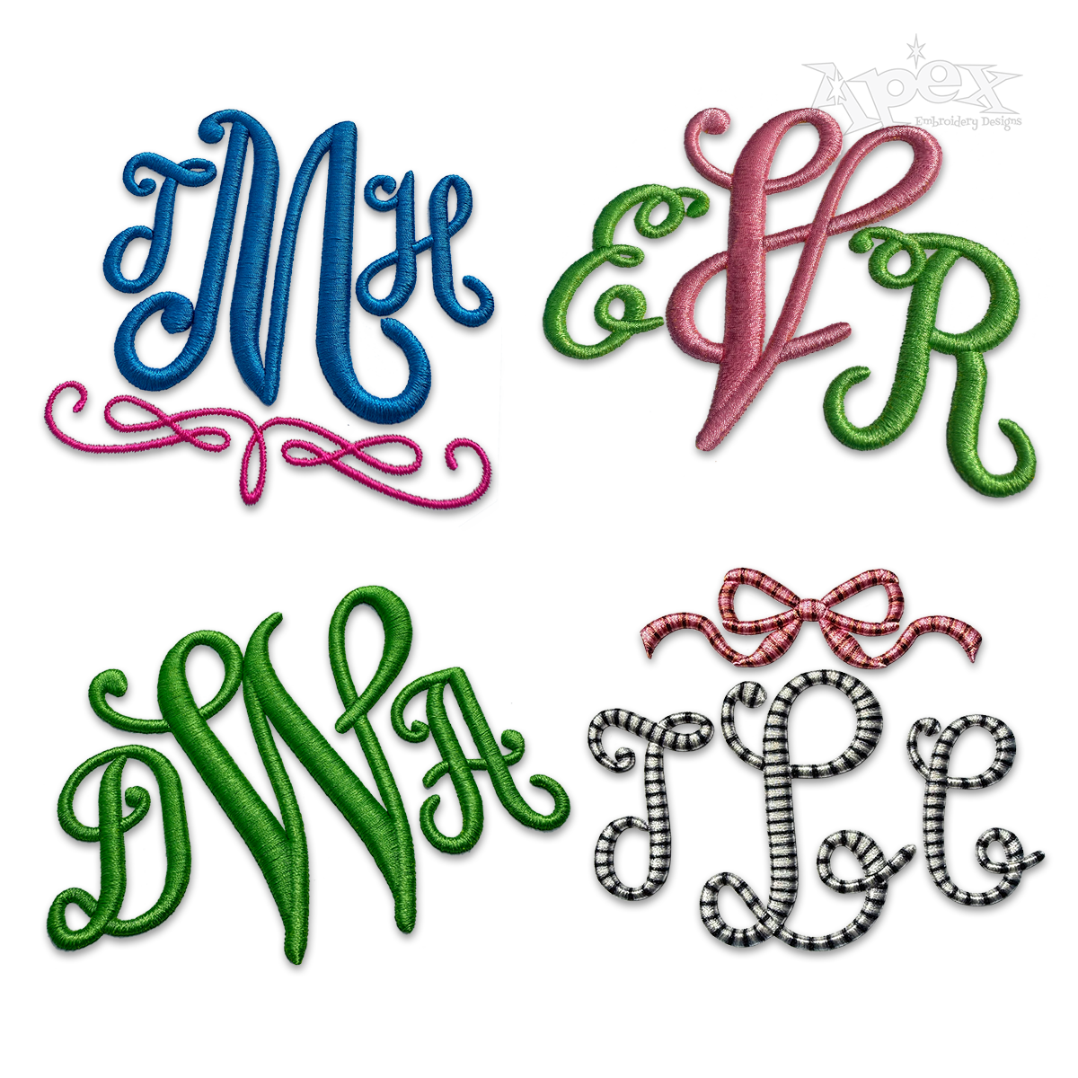 Watkins 3D Puff Embroidery Font Digitized by Apex