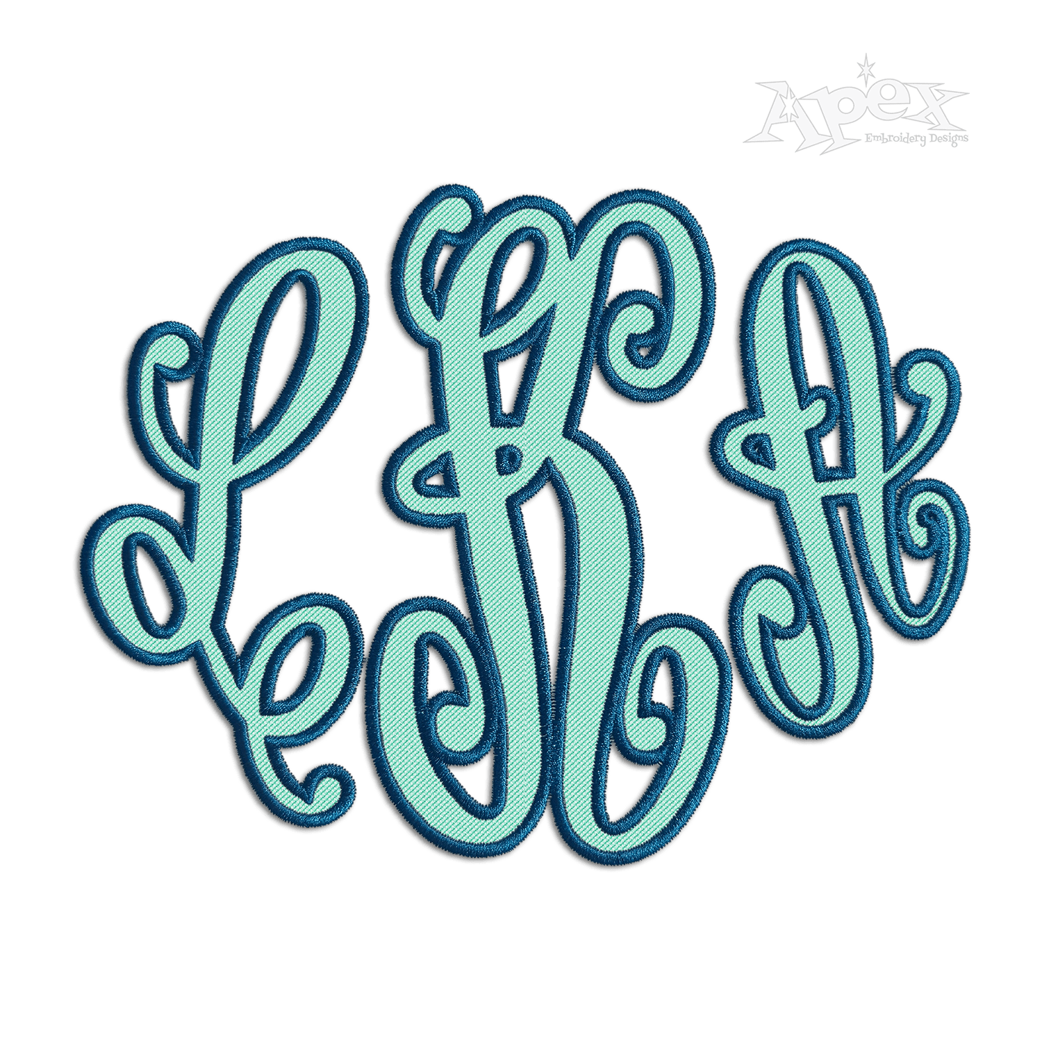 Curlz Fun Applique Embroidery Monogram Font Digitized by Apex