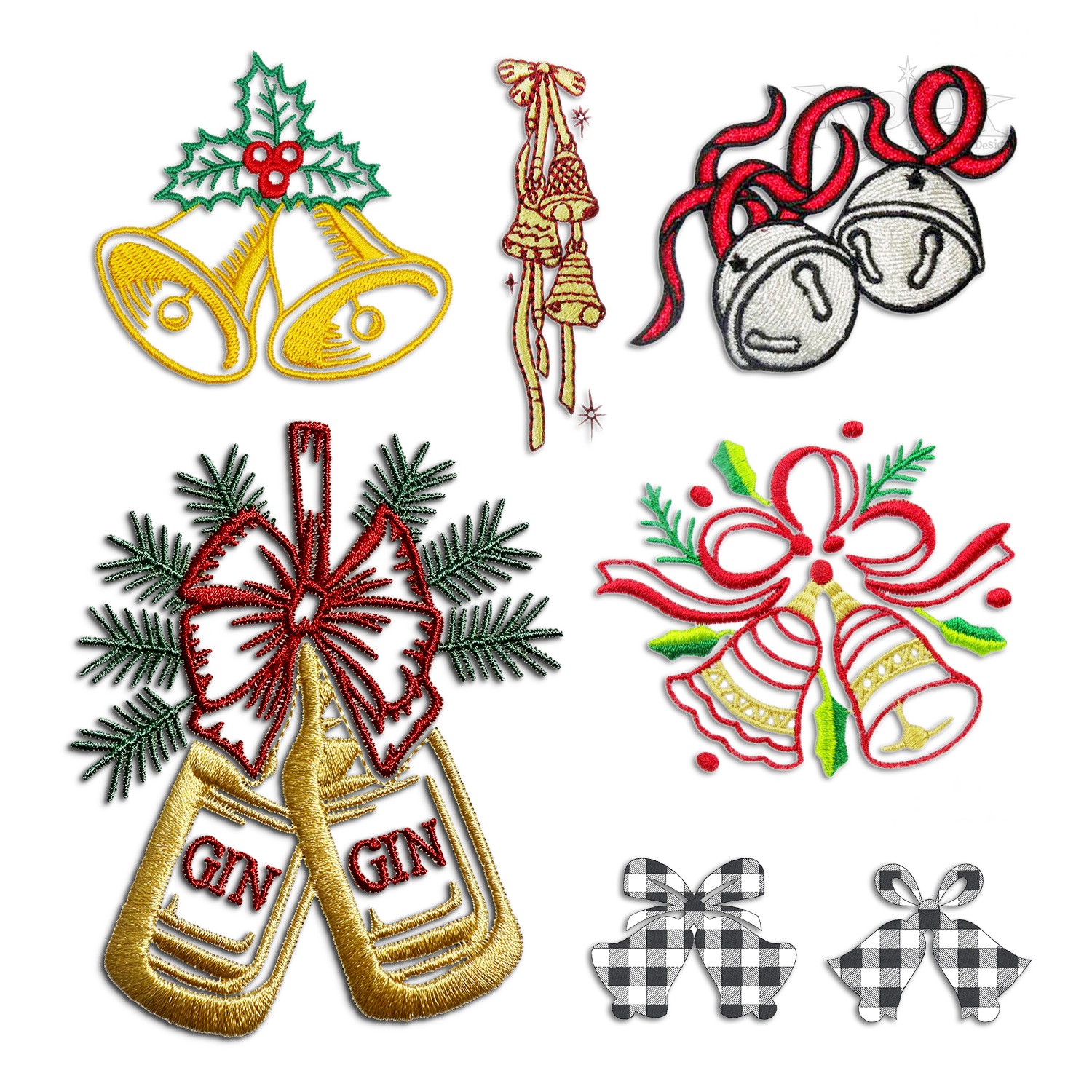Christmas Jingle Bells Machine Embroidery Designs Digitized by Apex