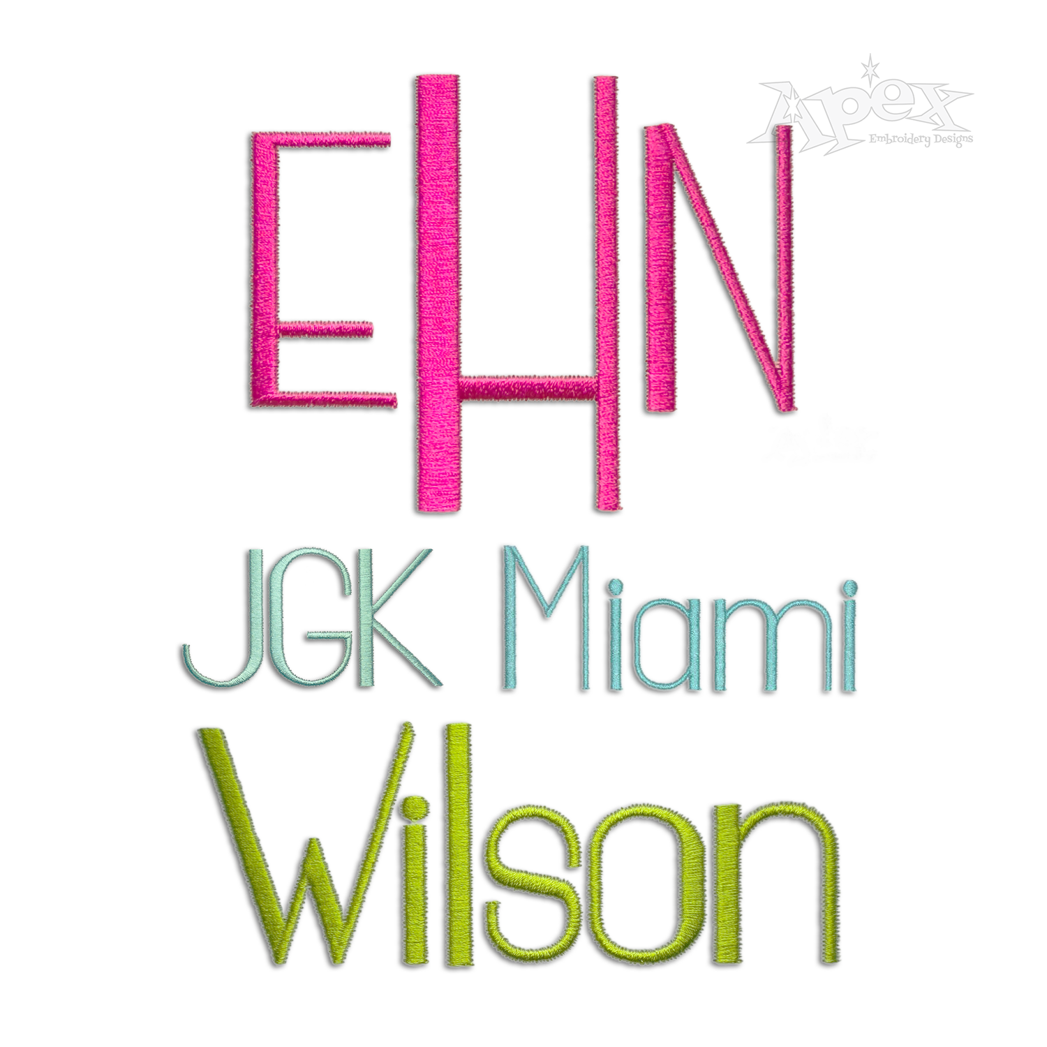 Bargain Embroidery Fonts | Apex Monogram Designs & Fonts