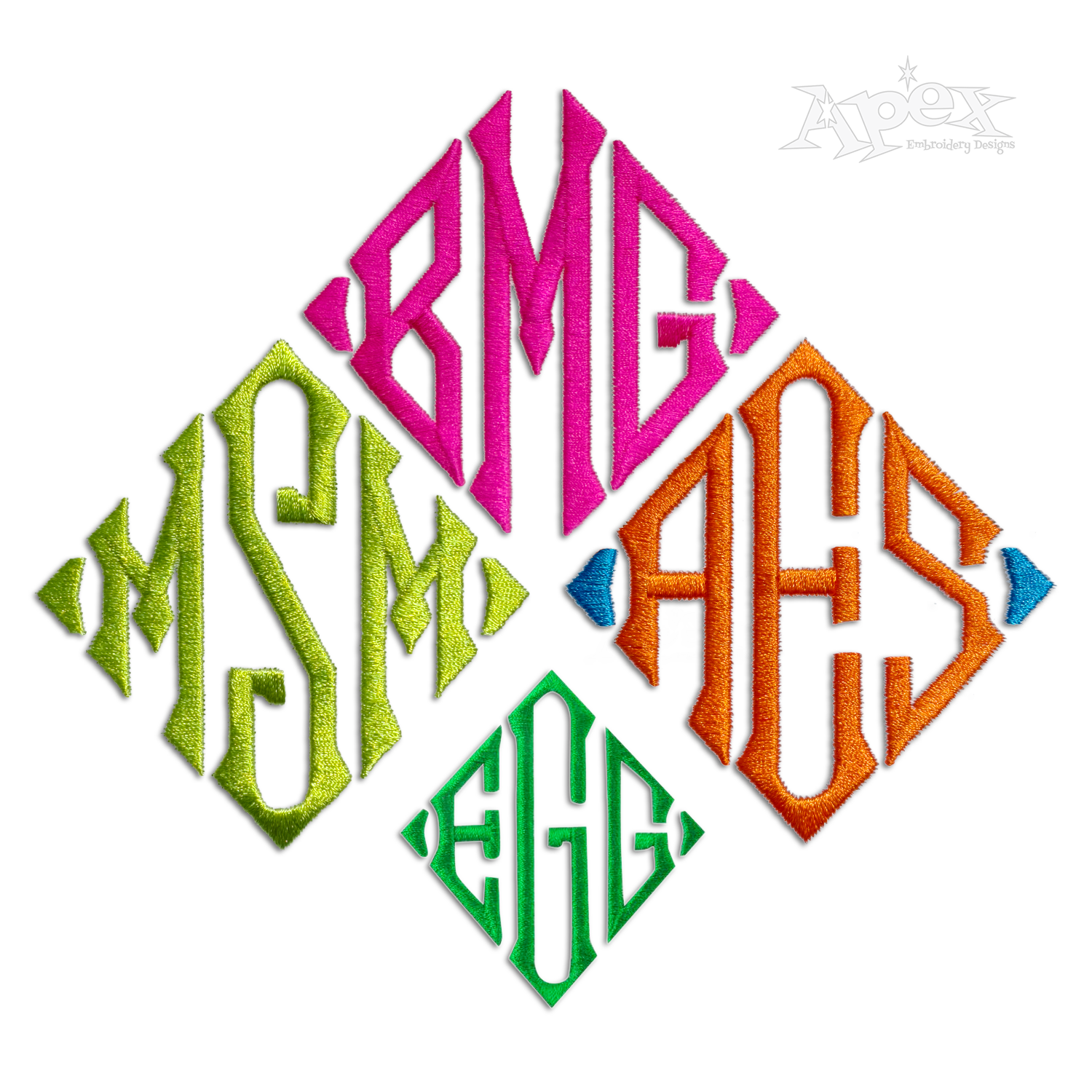 Hexagon Embroidery Font