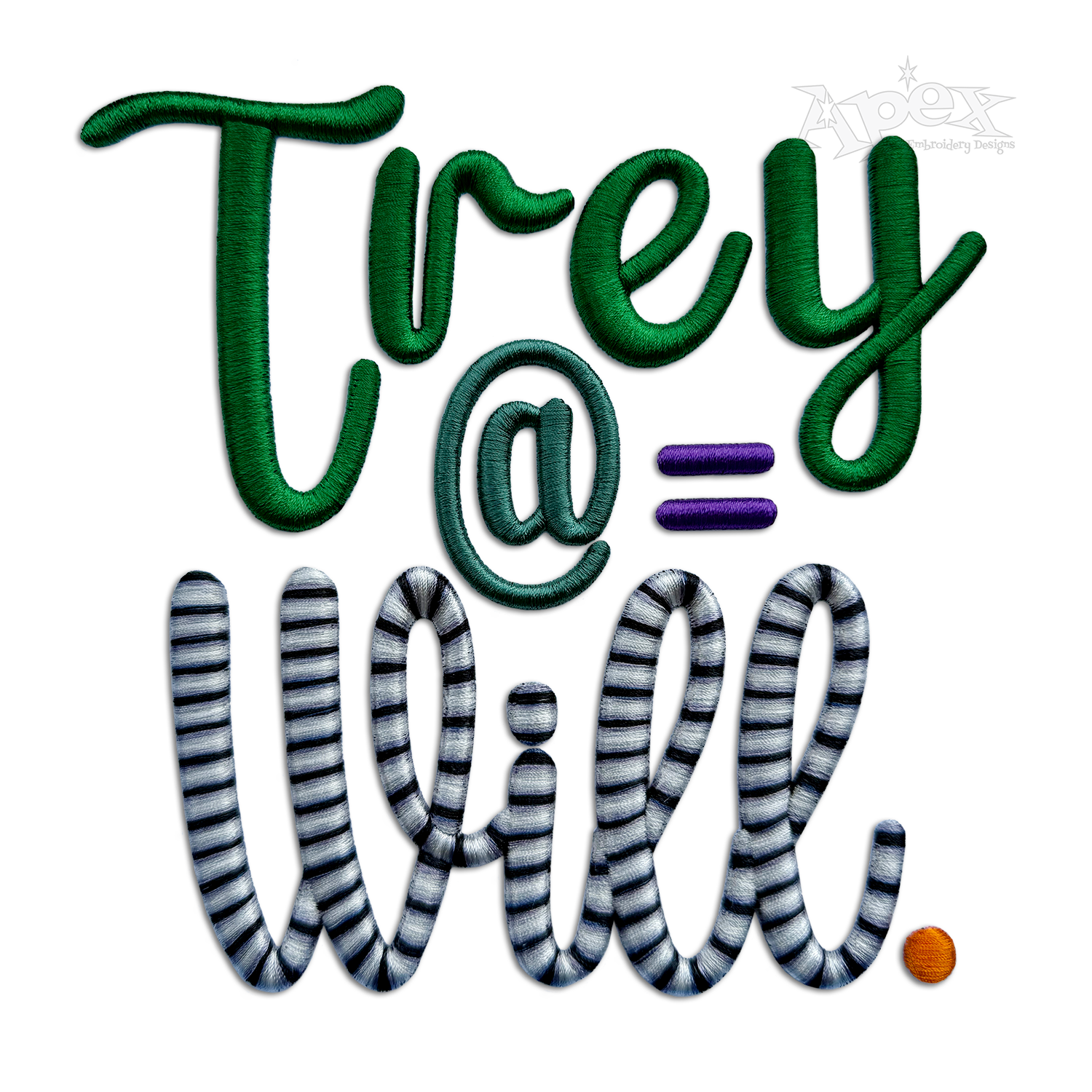 Cyrus Script Regular & 3D Puff Embroidery Font Bundle - Apex