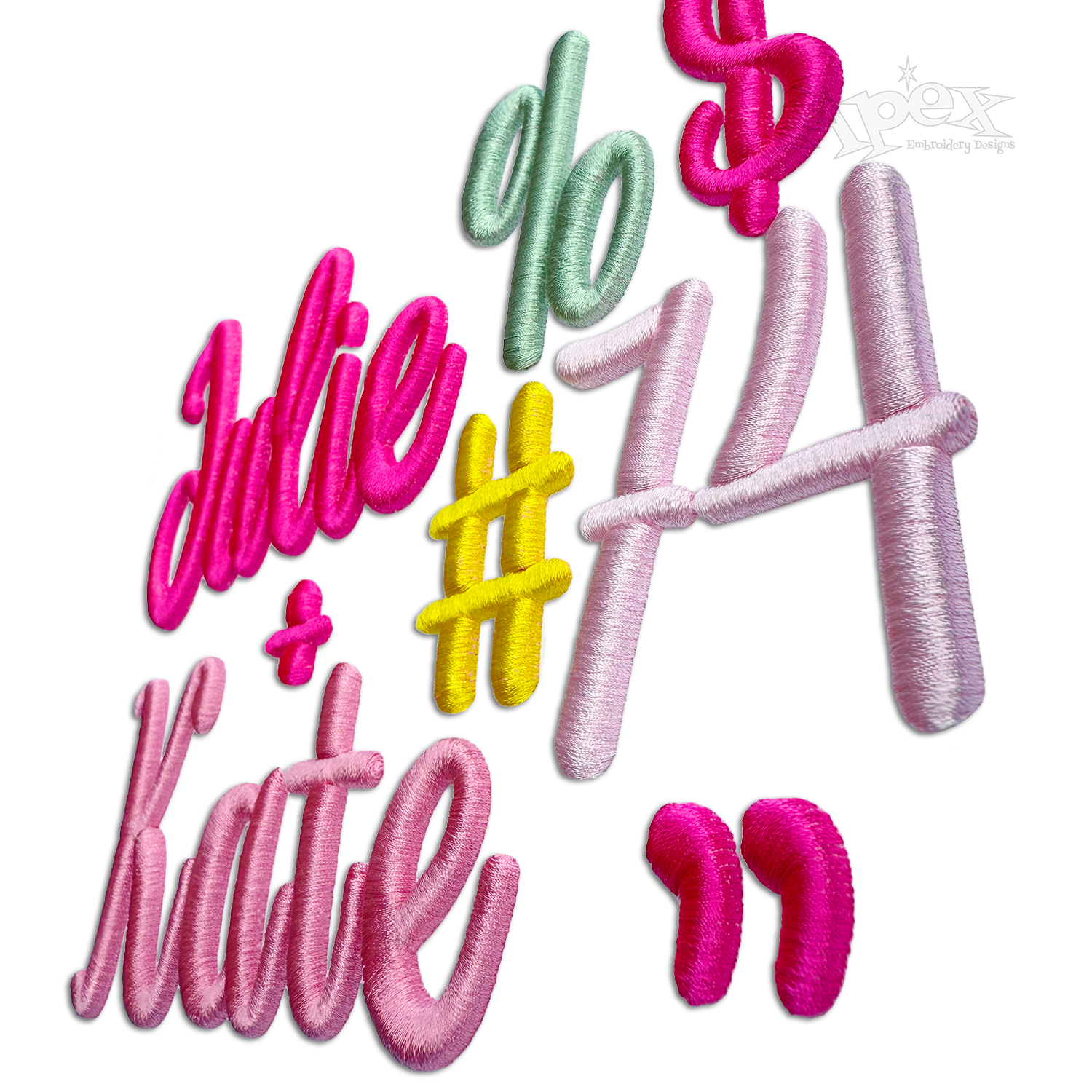 Cyrus Script Regular & 3D Puff Embroidery Font Bundle - Apex