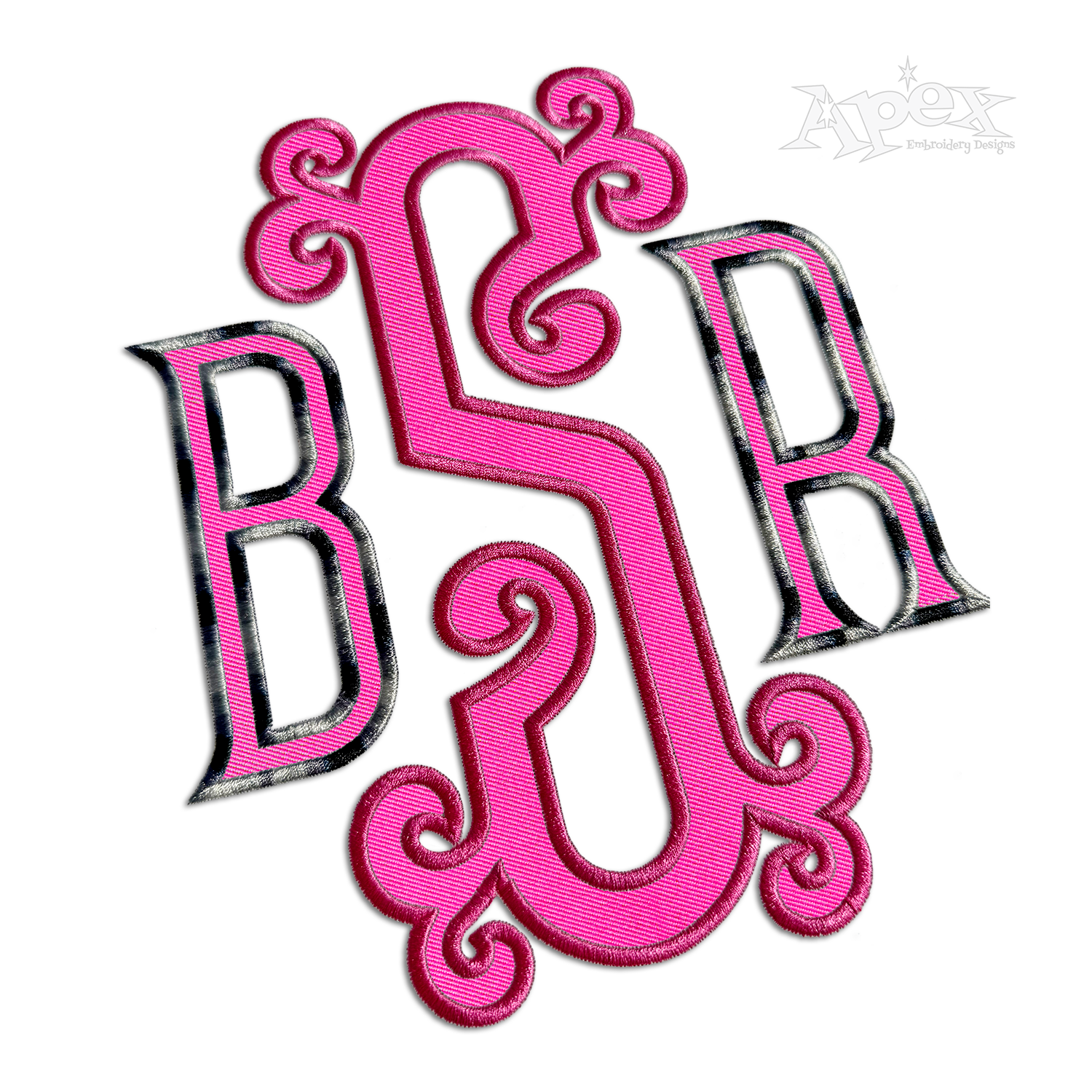 Vienna Bold Monogram Appliqué Embroidery Font by Apex