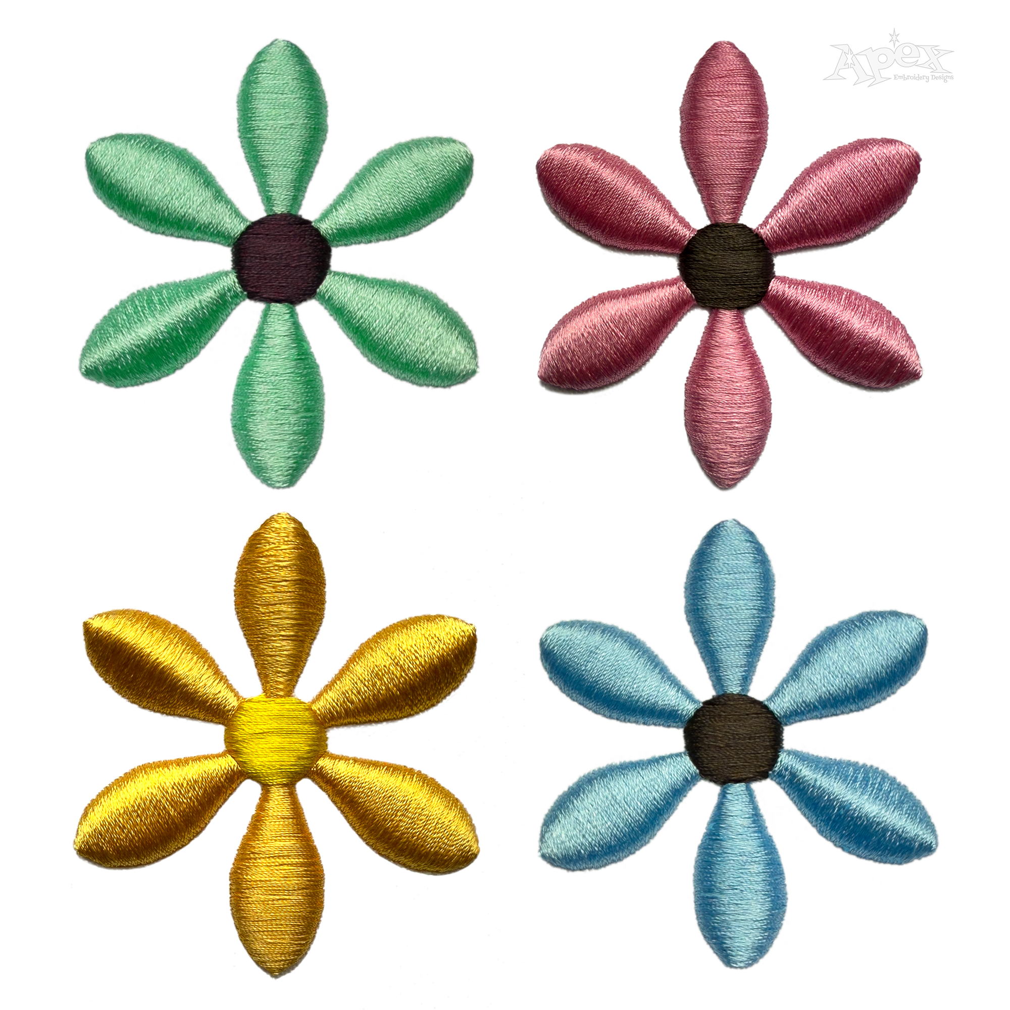 Daisy Flower 3D Puff Machine Embroidery Designs by Apex